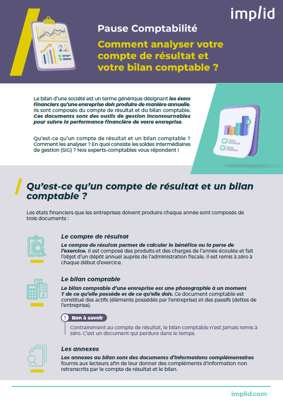 Analyse du compte de résultat et du bilan comptable | implid